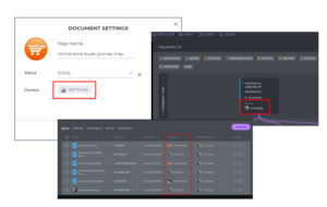 Document ownership and statuses in UXPressia